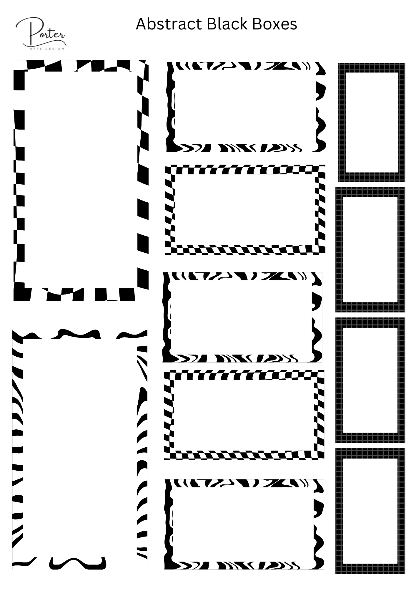 *PRINTABLE* Abstract Black Boxes Sticker – Porter Arts Design