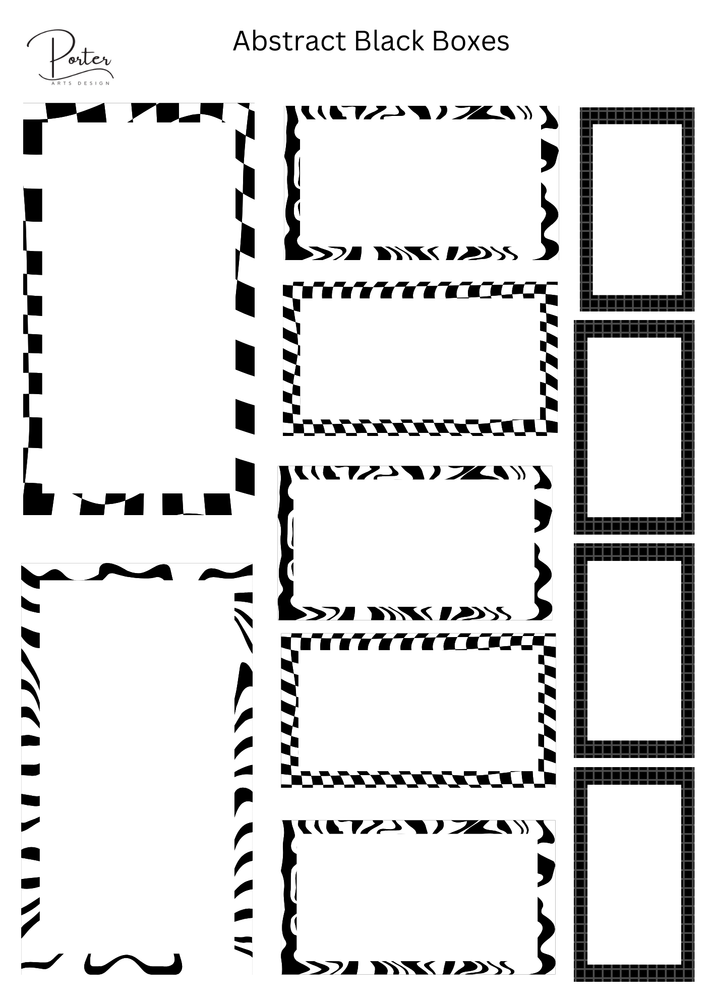 *PRINTABLE* Abstract Black Boxes Sticker – Porter Arts Design