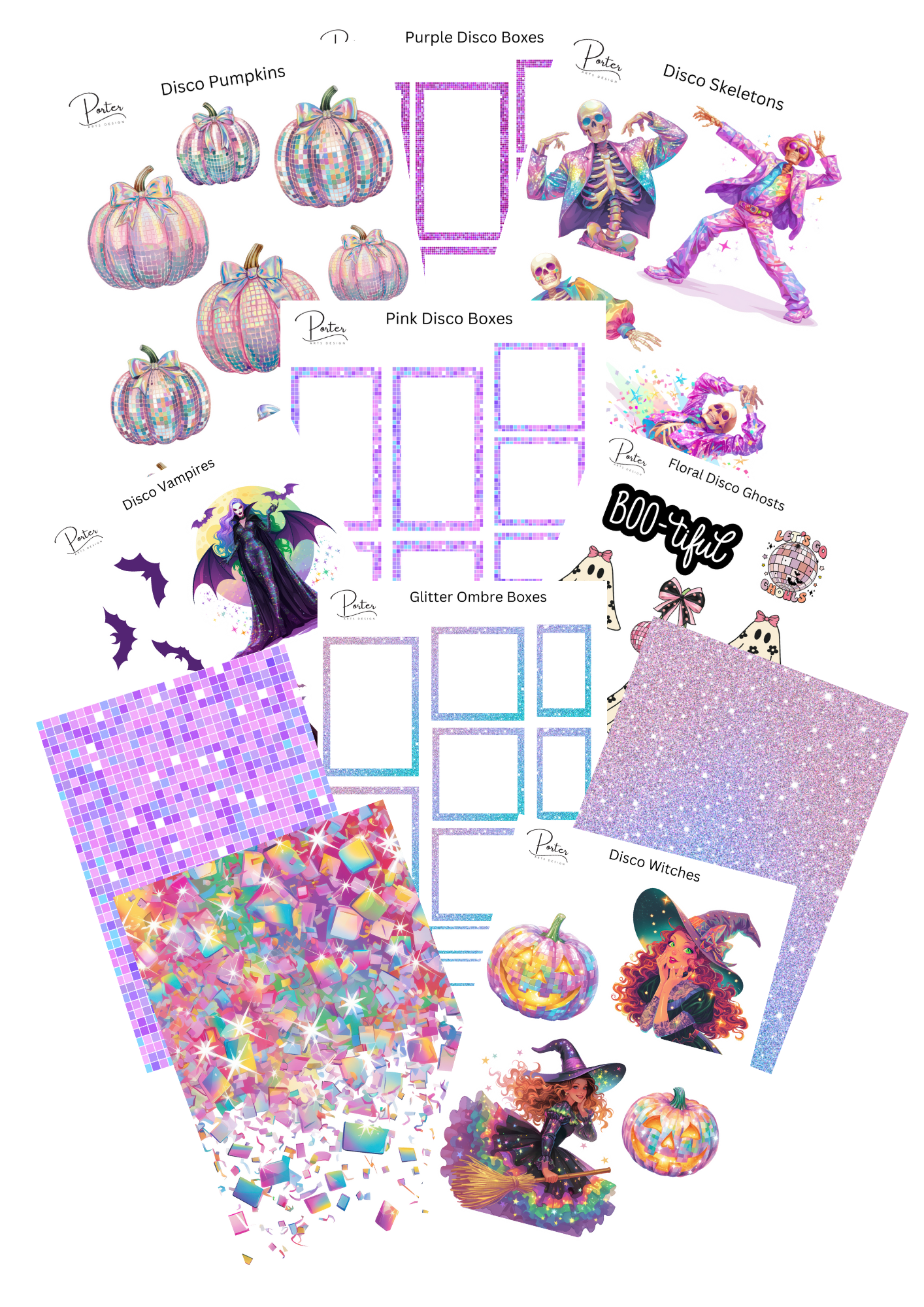 *PRINTABLE* Full Bundle- Boogie Frights Collection- Porter Arts Design