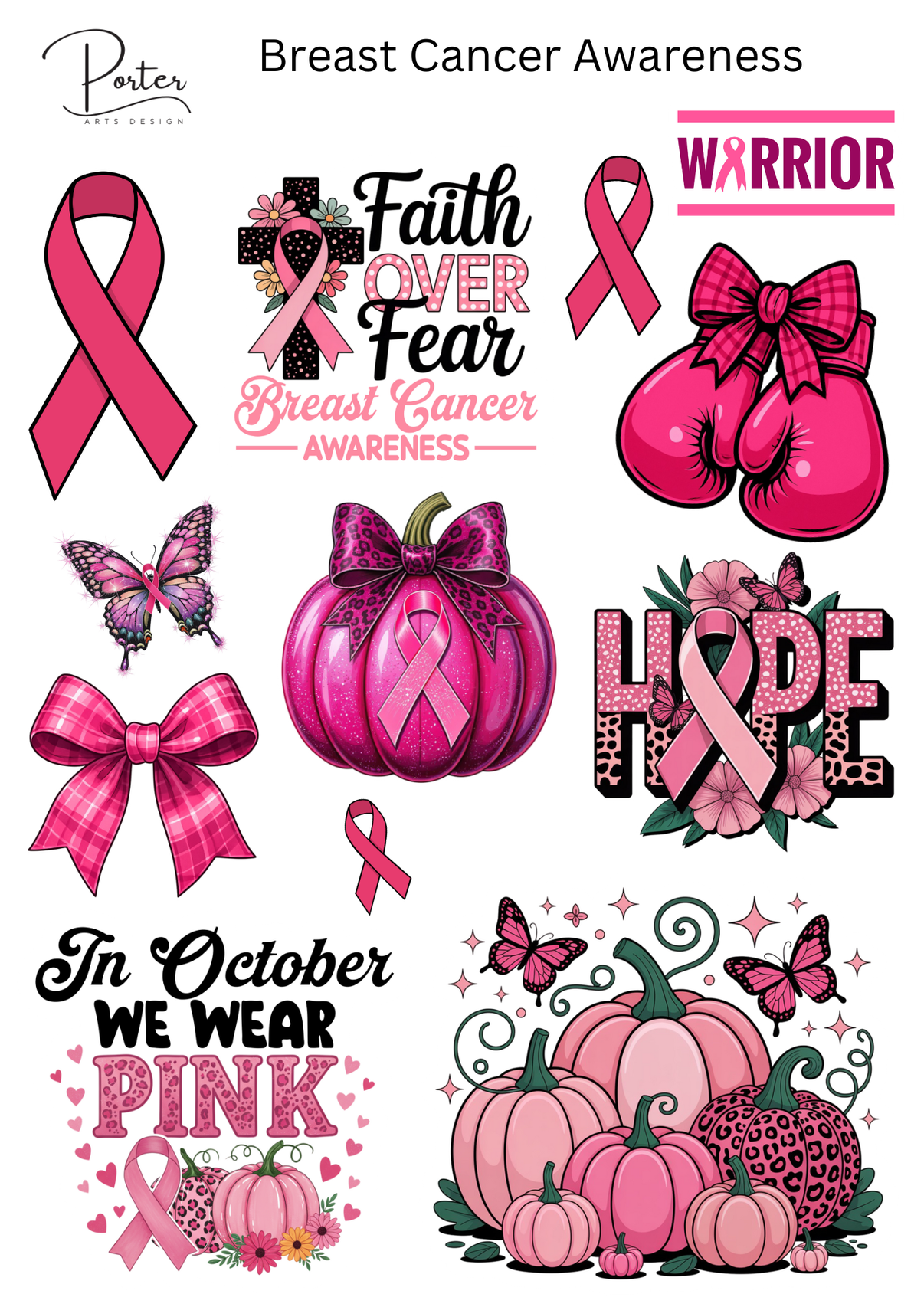 *PRINTABLE* Breast Cancer Awareness Freebie Sticker – Porter Arts Design