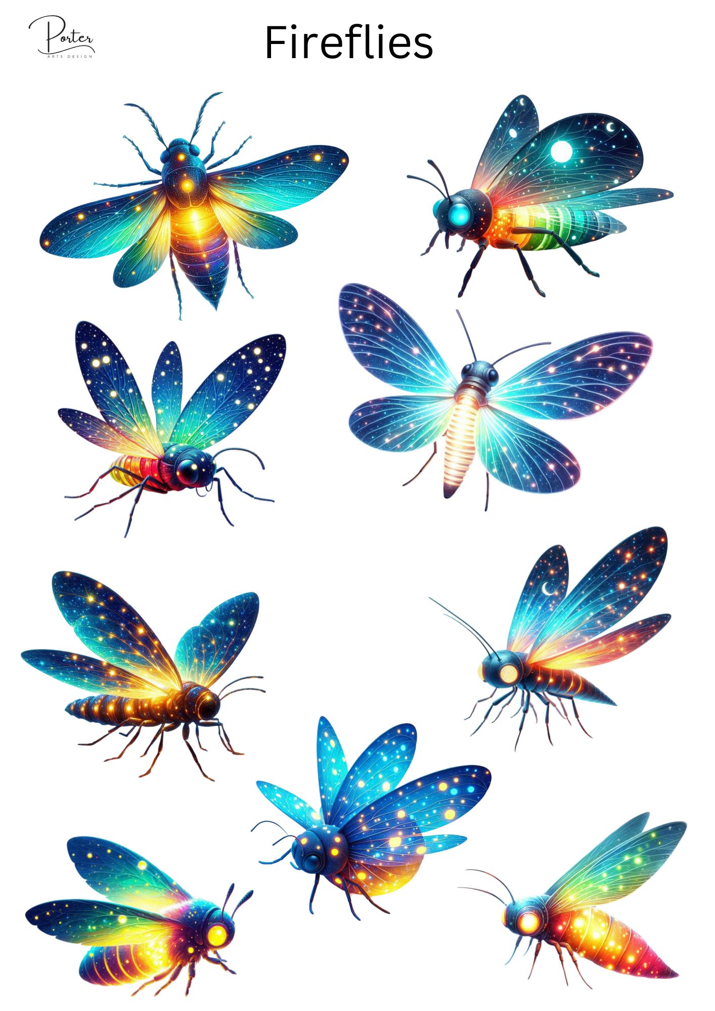 *PRINTABLE* Fireflies Sticker – Porter Arts Design