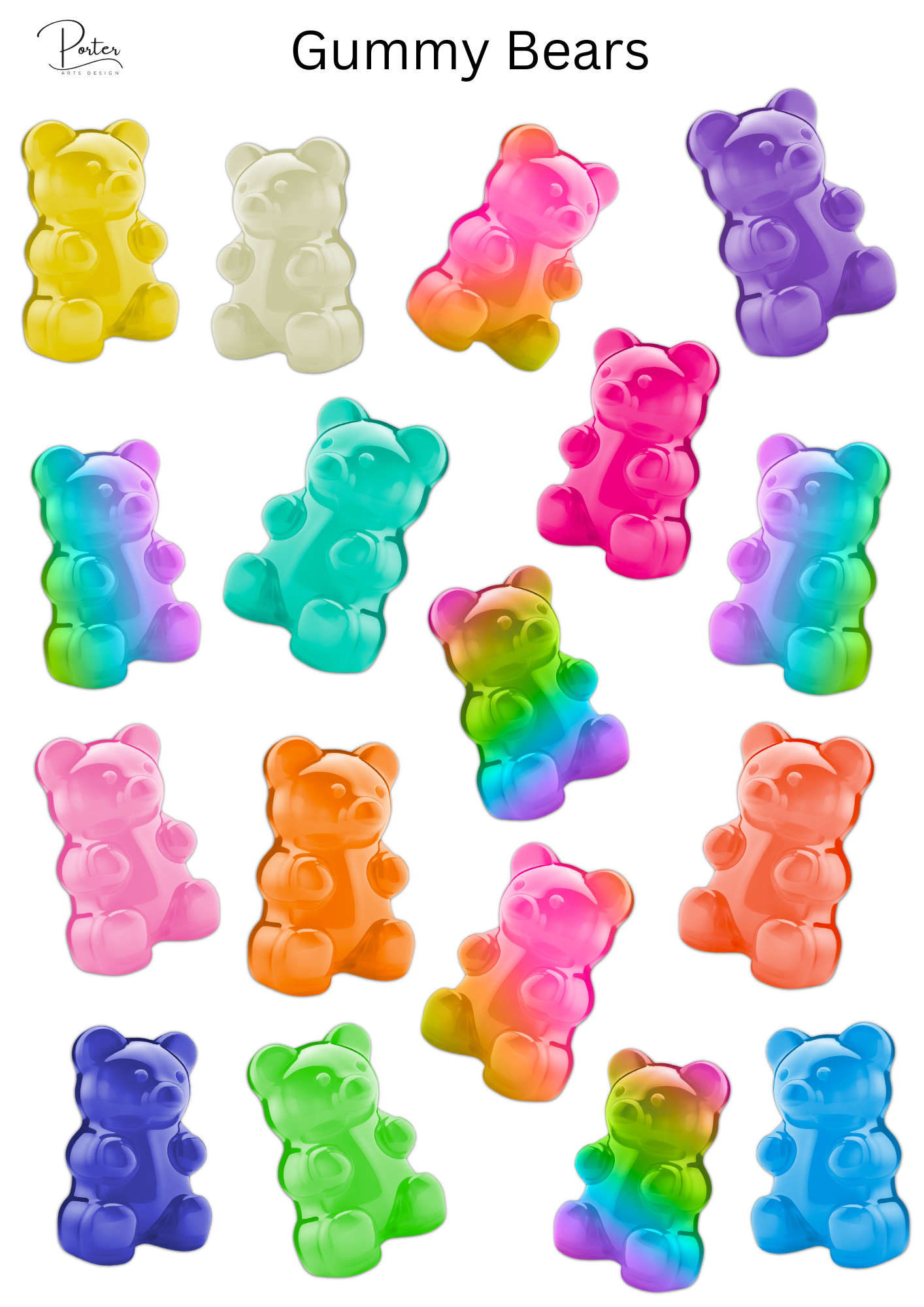 *PRINTABLE* Gummy Bears Sticker – Porter Arts Design