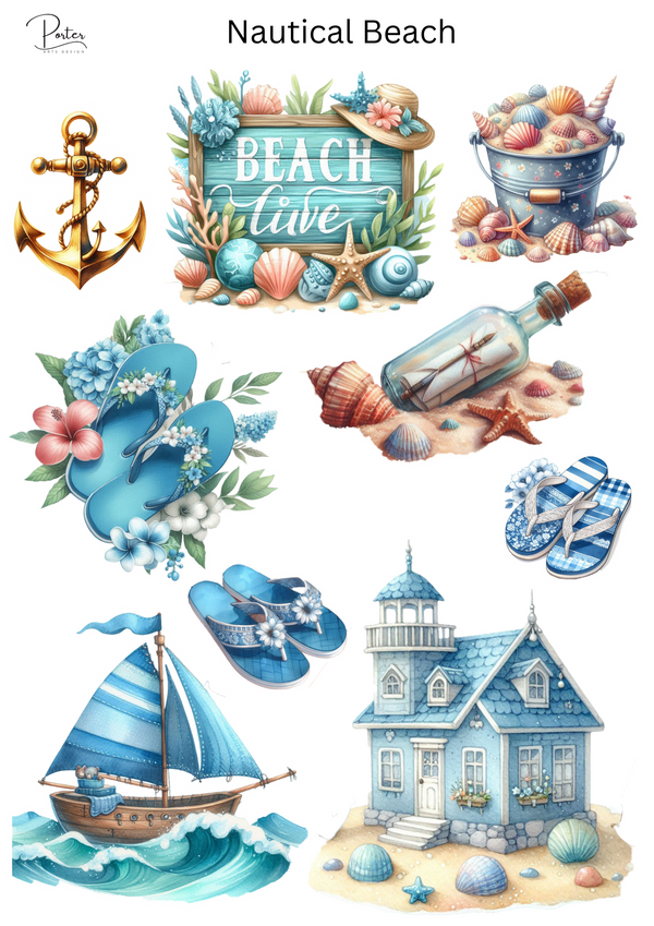 *PRINTABLE* Nautical Beach Sticker – Porter Arts Design