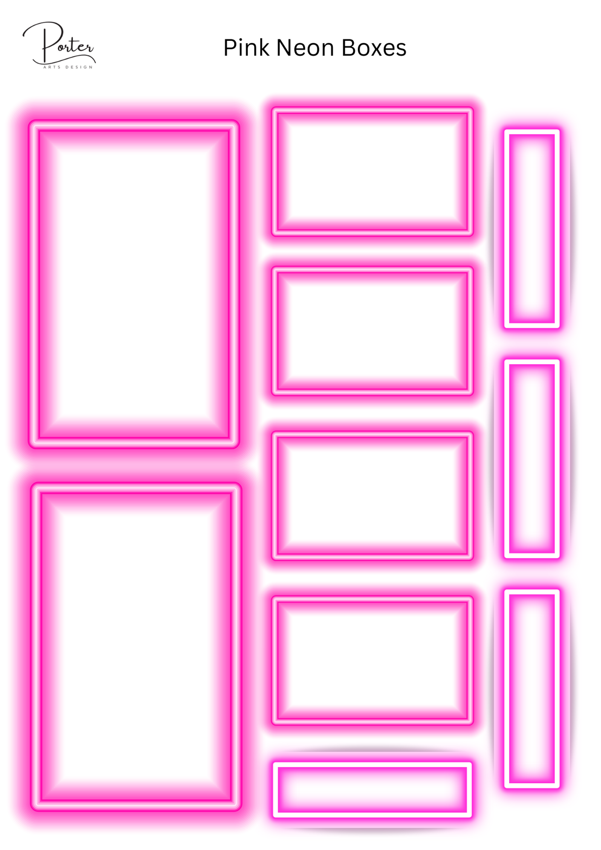 *TANGIBLE* Neon Boxes Sticker – Porter Arts Design