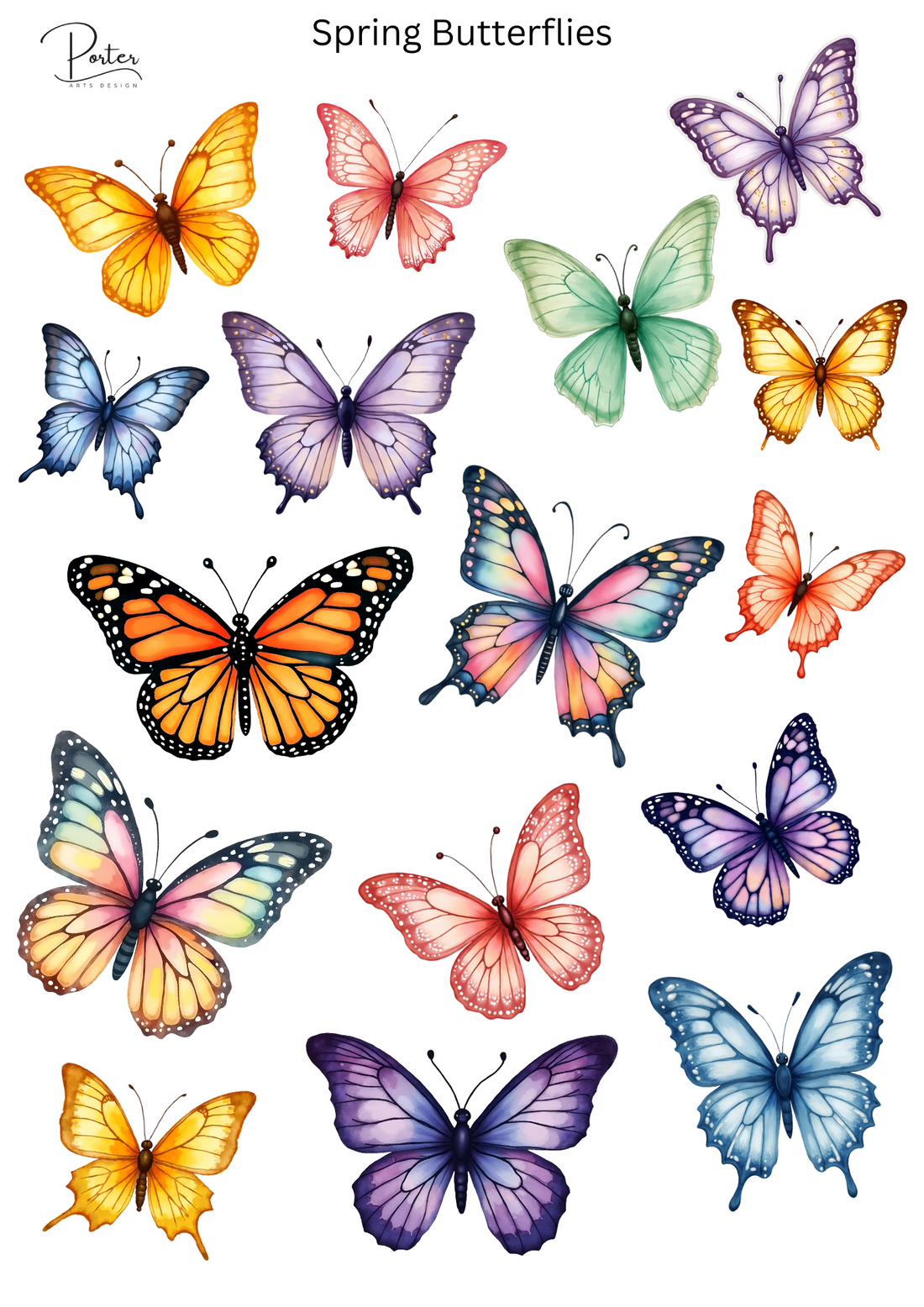 *PRINTABLE* Spring Butterflies Sticker – Porter Arts Design