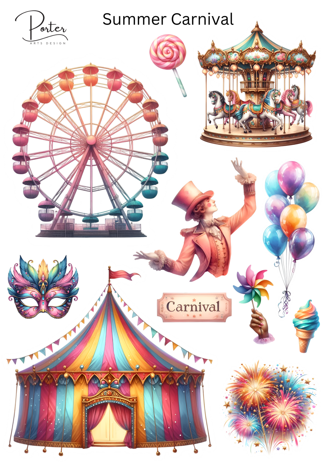*PRINTABLE* Summer Carnival – Porter Arts Design