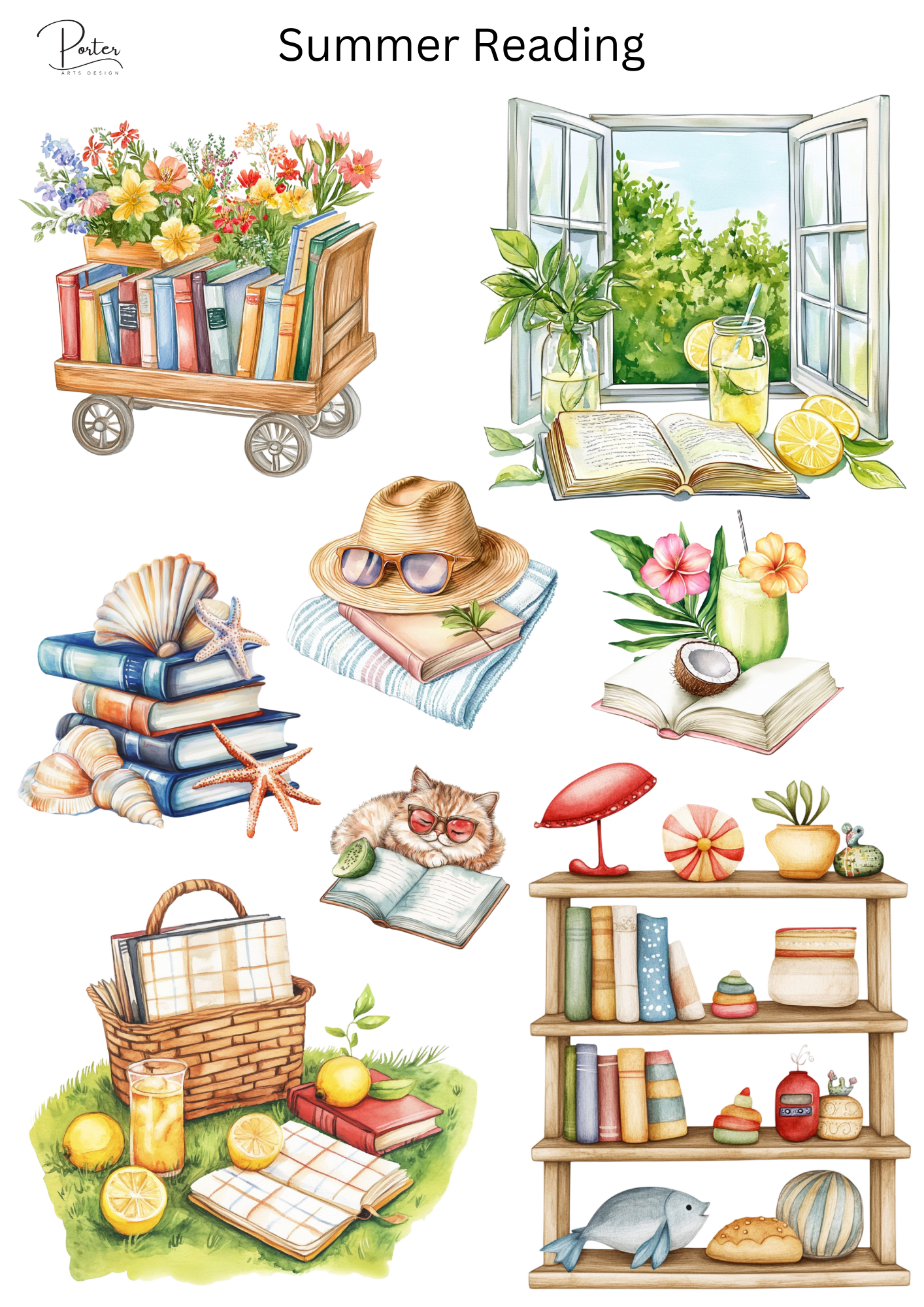 *PRINTABLE* Summer Reading Sticker – Porter Arts Design