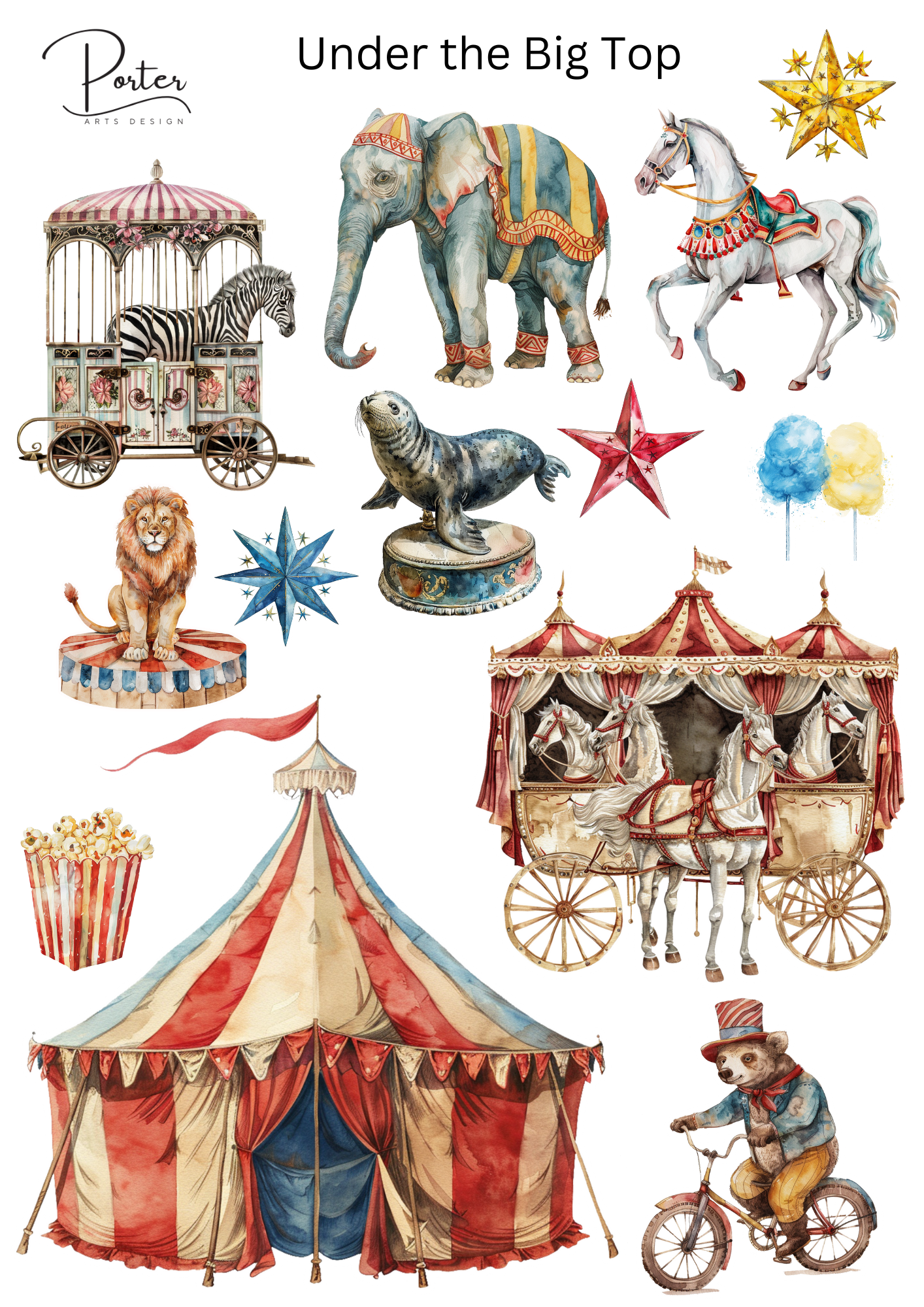 *PRINTABLE* Under the Big Top Sticker – Porter Arts Design