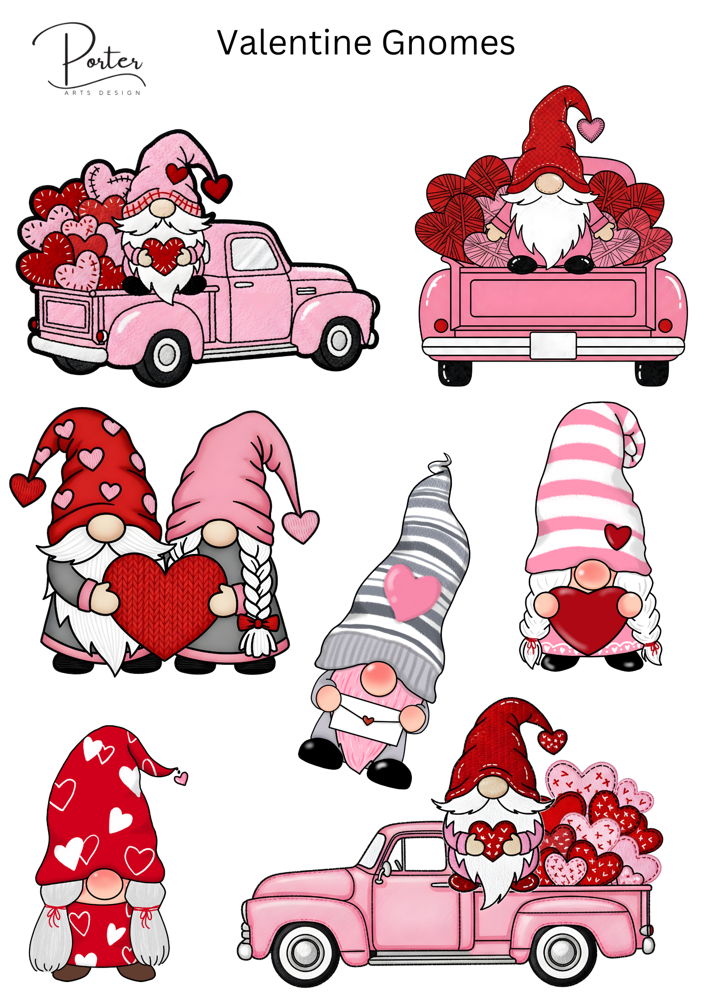 *PRINTABLE* Valentine Gnomes Sticker – Porter Arts Design