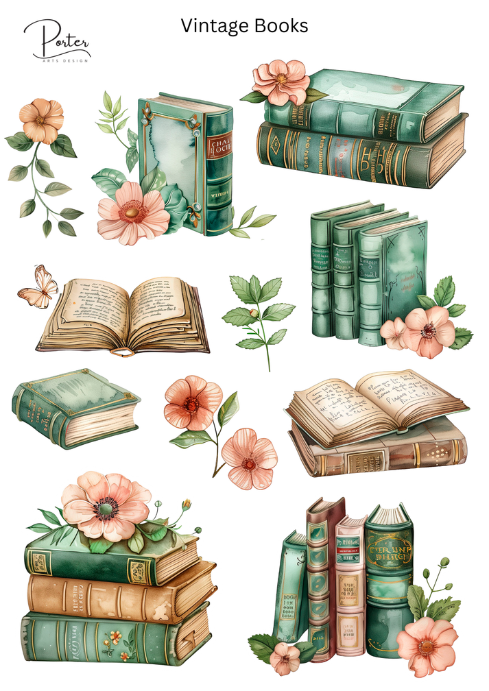 *PRINTABLE* Vintage Books – Porter Arts Design