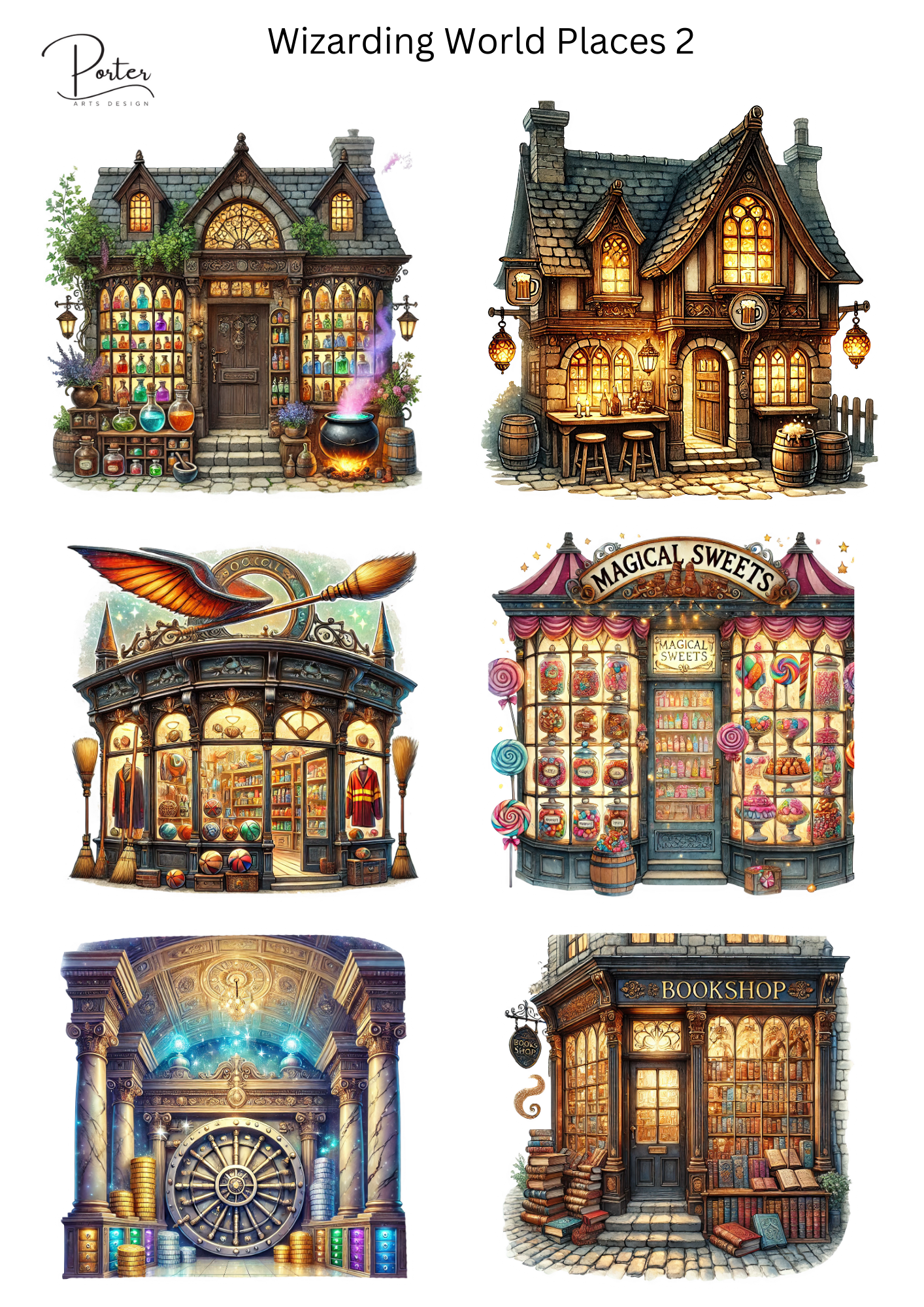 *TANGIBLE* Wizarding World Places 2 Sticker – Porter Arts Design